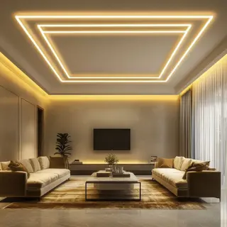 Contemporary Single Layer False Ceiling Design with PVC Panels and Cove ...